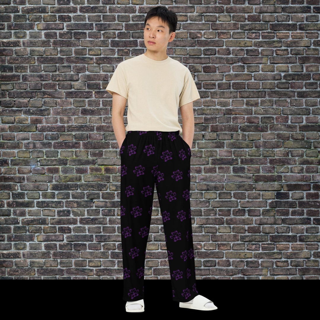 Stylish Black Purple Plaid Paw Pj's.pajamas Featuring Purple Plaid Paws ...