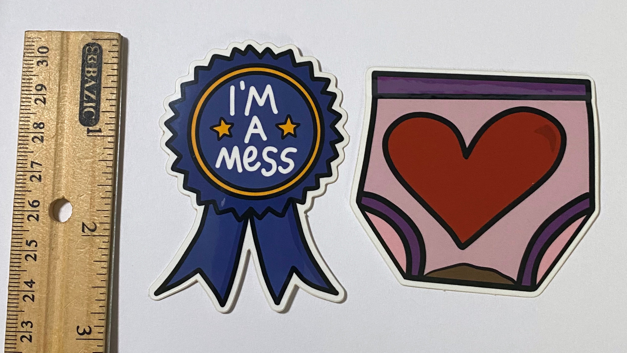 D4N1ELLE Poopy Underwear Emote & I'm a Mess Ribbon Sticker Pack - Etsy