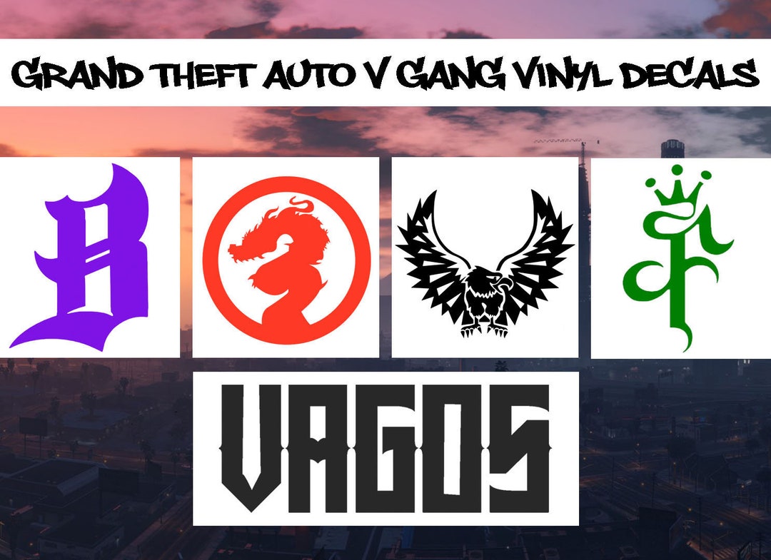 Stickers vinyles Grand Theft Auto 5 gangs Vagos East Side Balla ESB ...