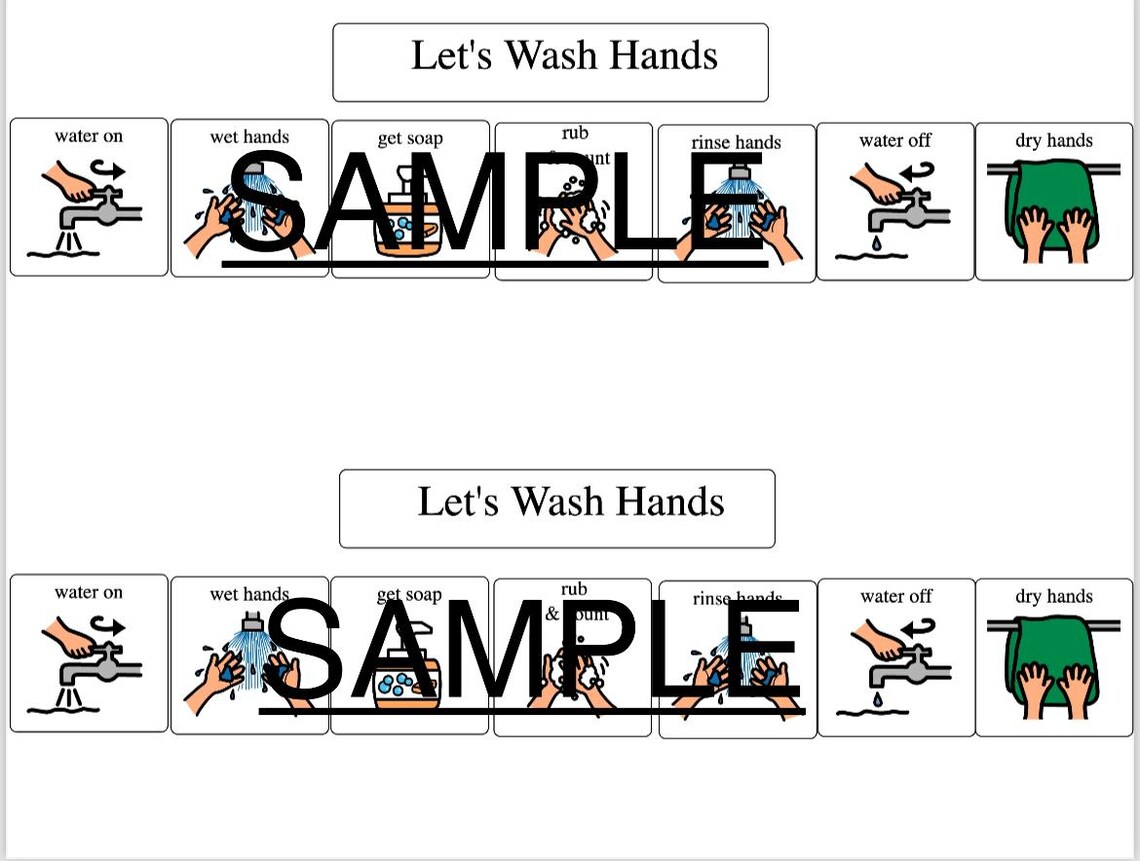 Handwashing Visual Template Autism - Etsy