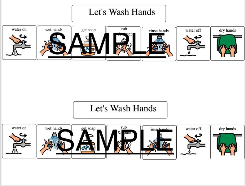 Handwashing Visual Template Autism - Etsy