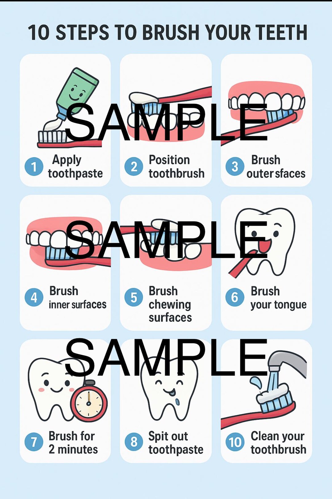 Buy Ten Step Teeth Brushing Visual for Kids on the Spectrum Online in ...