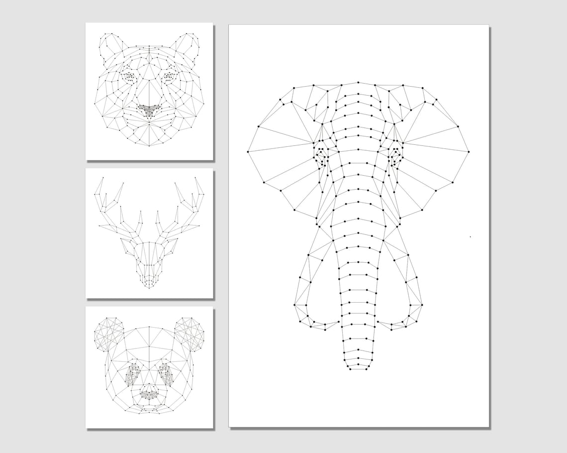 String Art patterns 4in1 String art Elephant String art | Etsy