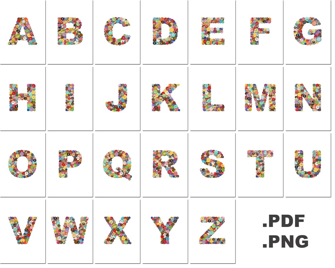 Buttons alphabet A-Z | Etsy