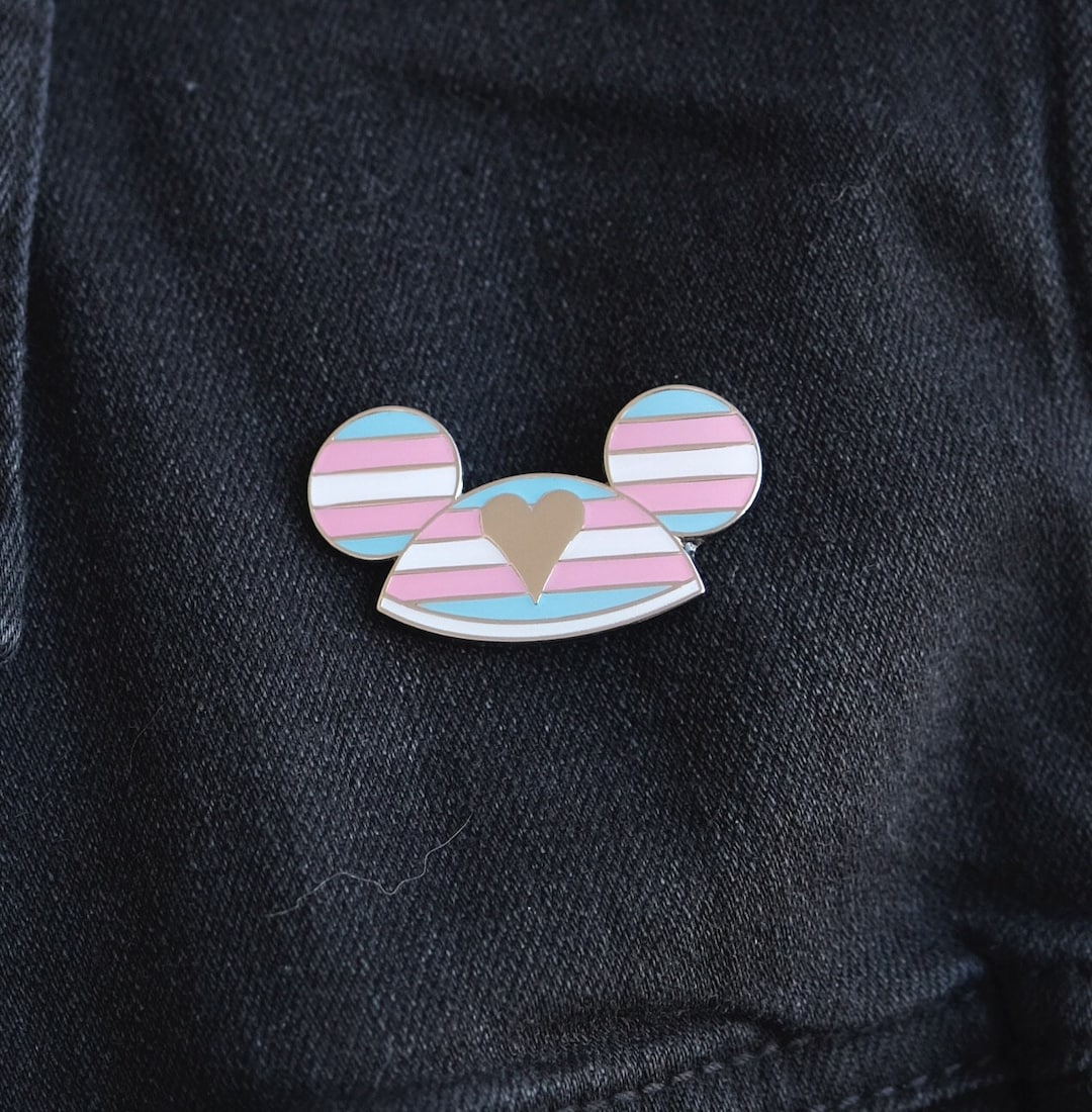 Trans Flag Mickey Hat Enamel Pin - Etsy