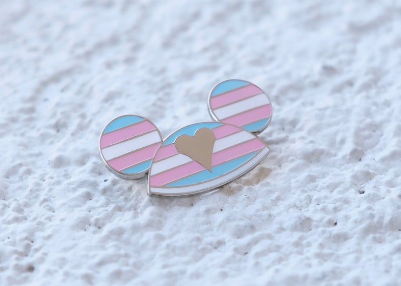 Trans Flag Mickey Hat Enamel Pin | Etsy