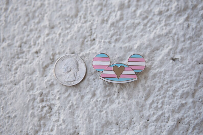 Trans Flag Mickey Hat Enamel Pin | Etsy