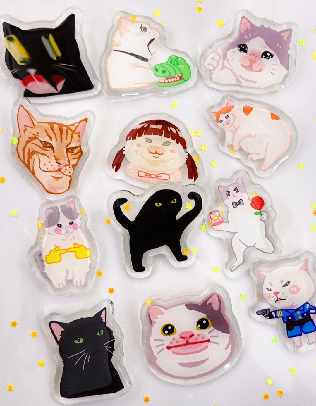 Cat Meme Mini Pins - Etsy