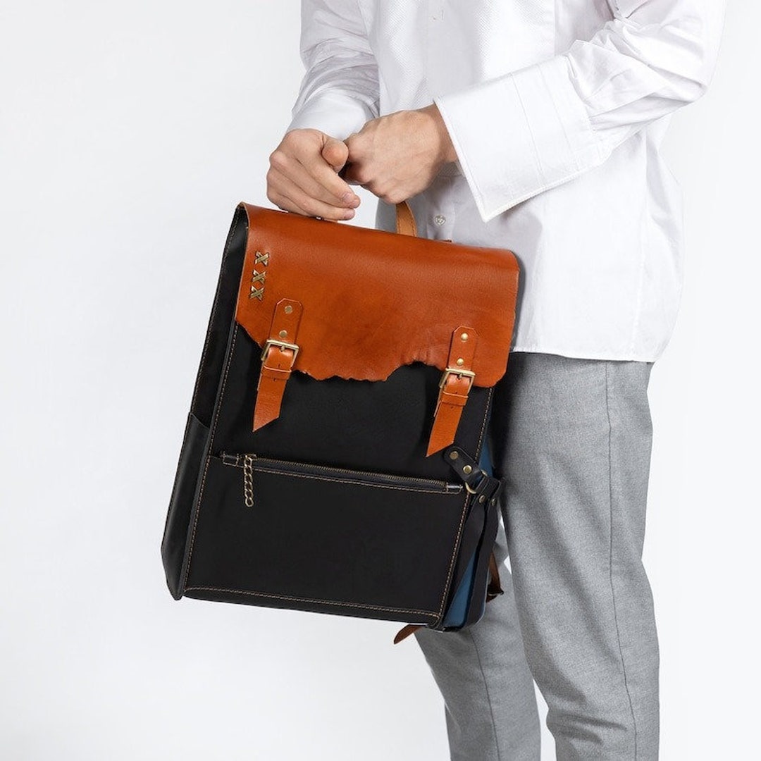 Leather Laptop Bag Men Leather Backpack Leather Briefcase Business ...