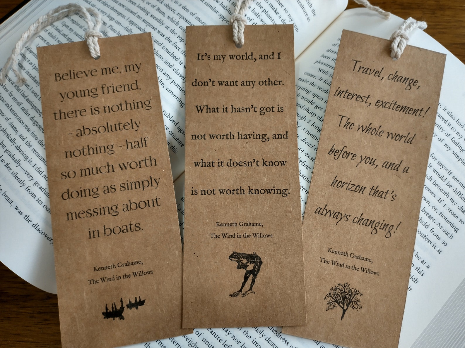 Wind in the Willows Bookmark Set of 3 Recycled Classic Book | Etsy