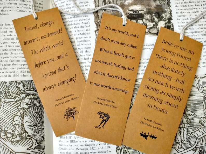 Wind in the Willows Bookmark Set of 3, Classic Book Quote Bookmark ...