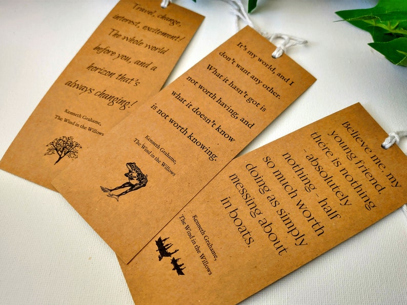 Wind in the Willows Bookmark Set of 3, Classic Book Quote Bookmark ...