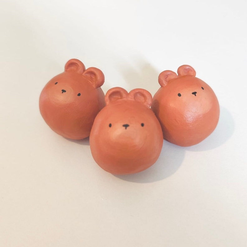 Handmade Desk Buddy Cute Bear Figurine Polymer Clay Desk Accessory - Etsy