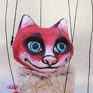 Red Cat Marionette. Handmade Clay Puppet 7 Tall. Animal - Etsy