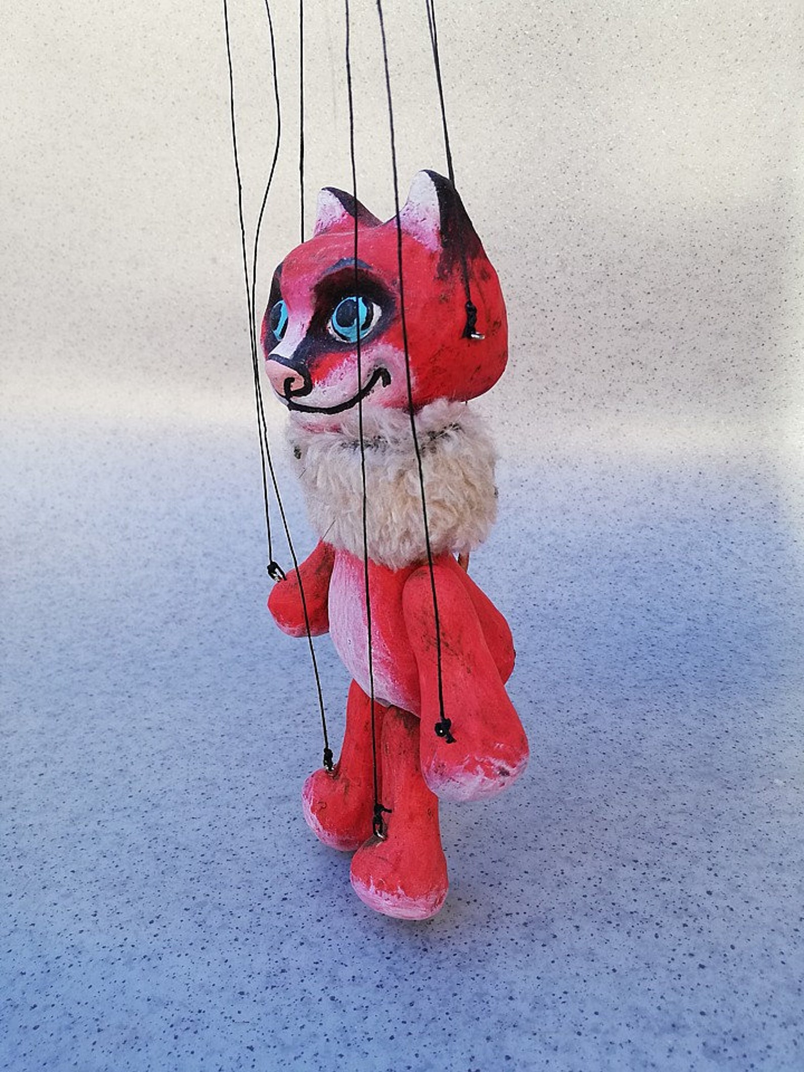 Red Cat Marionette. Handmade Clay Puppet 7 Tall. Animal - Etsy