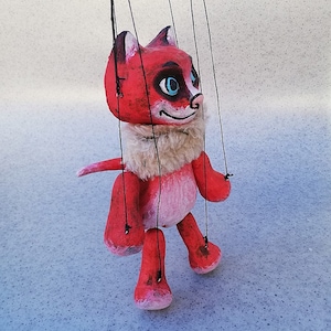 Red Cat Marionette. Handmade Clay Puppet 7 Tall. Animal - Etsy