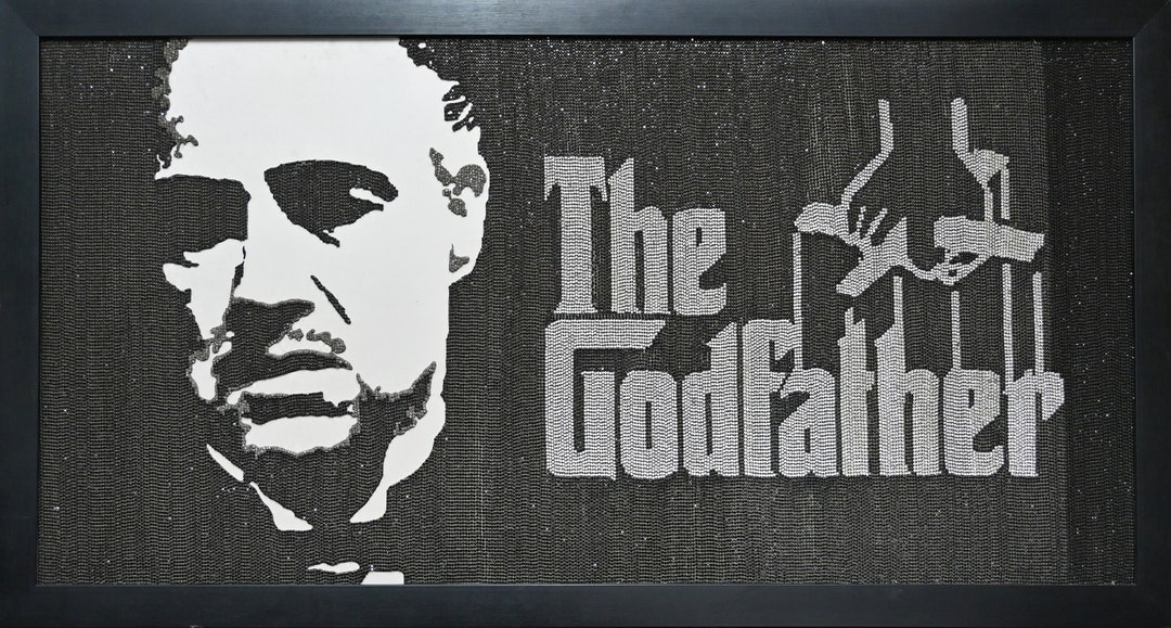 Historical Hand Beaded Artwork of the Godfather With Crystal Work, Wall ...