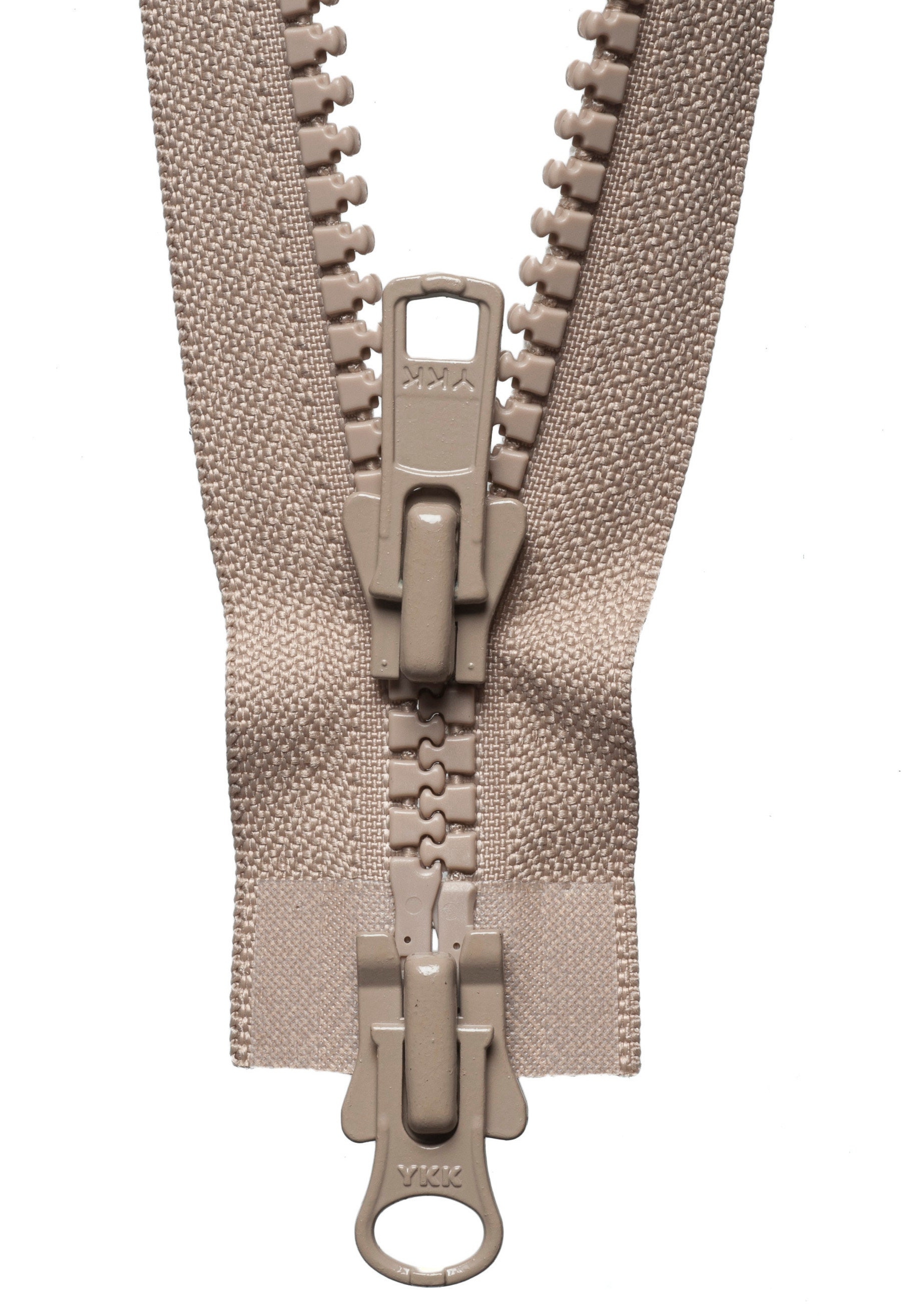 YKK Vislon Navy Two Way Open End Zip, Heavy Duty Plastic Zipper Khaki ...