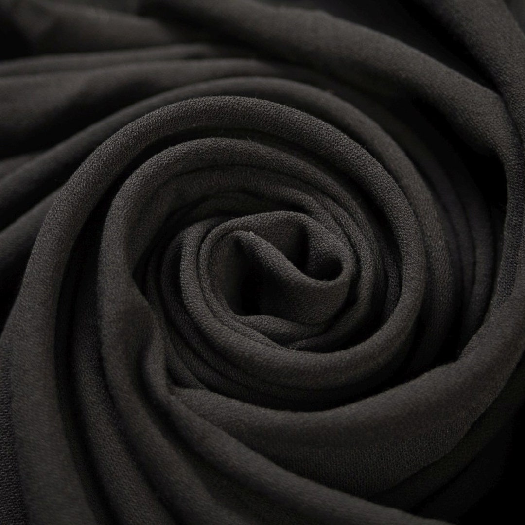 Wool Viscose Blend Black Smooth Fabric (remnant-130cmx100cm) Fashion ...