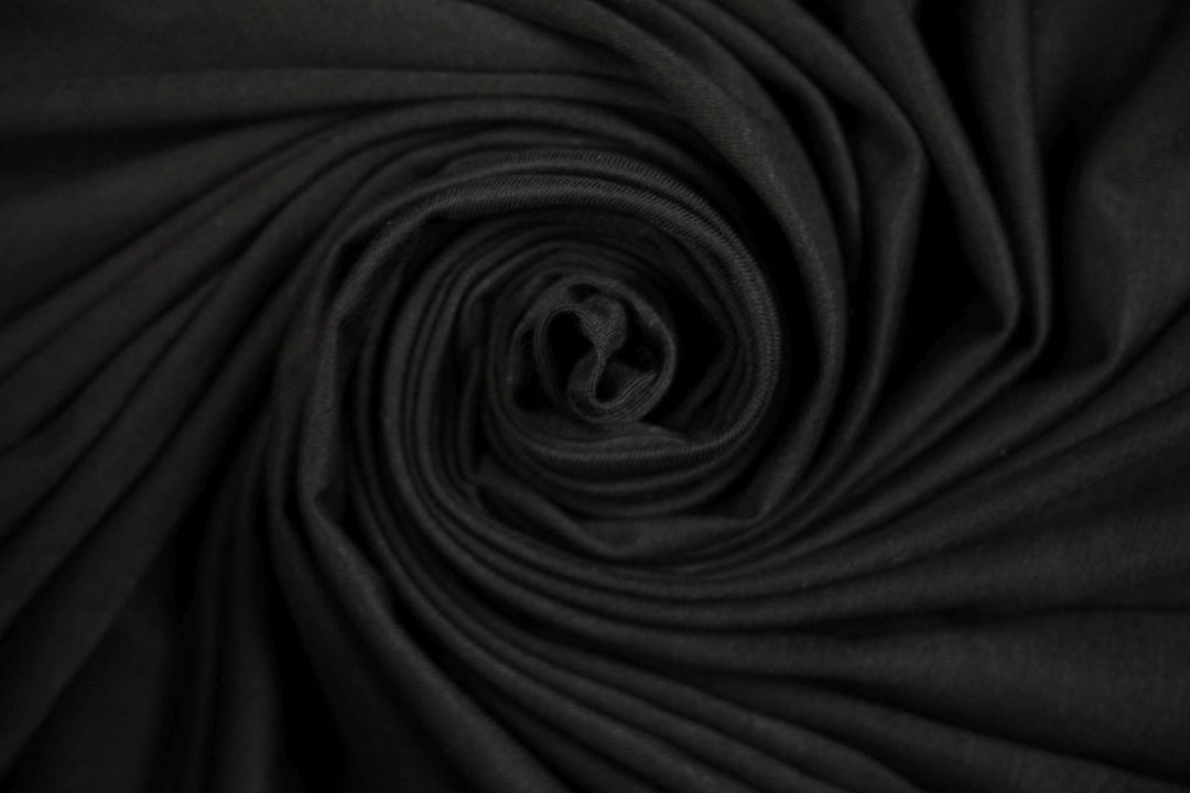 100% Rayon Elastano tela negra remanente-165cmx155cm tela suave tela ...