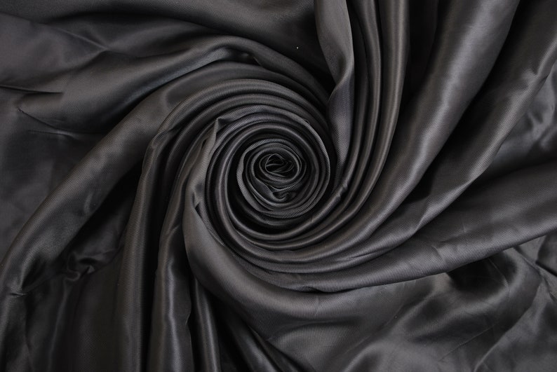 100% Rayon Satin Fabric Rich Black Fabric Smooth Fabric Fashion Fabric ...