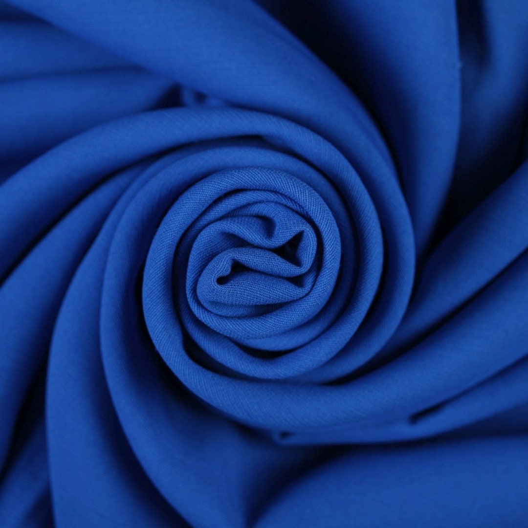 Wool Double Crepe Royal Blue Luxury Fabric by the Metre Fabric Fashion ...