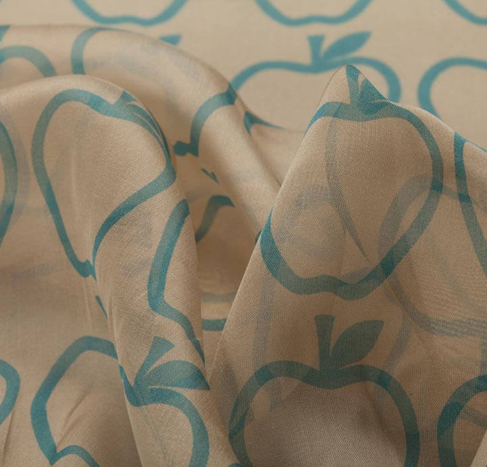 Apple Print Silk Fabric Fabric by the Meter Apparel Fabric | Etsy UK