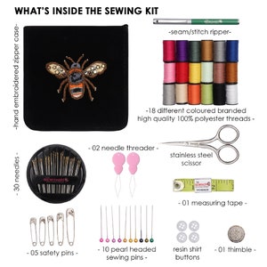 Amazing Hand Embroidered Sewing Kit With Goldwork | Haberdashery Set ...