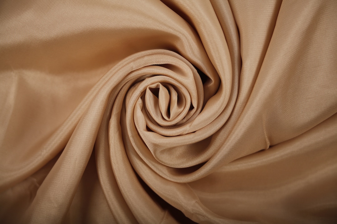 100% Silk Fabric Beige Plain Material for Clothing Bridal Fashion ...