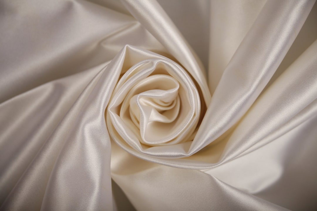 Duchess Satin Fabric White Ivory Plain Silk Material Bridal Fashion ...
