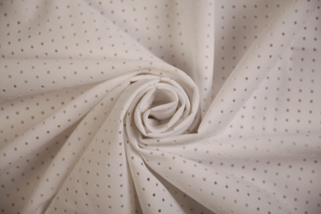 Laser Cut White Polyamide Stretch Fabric (remnant-155cmx135cm) Polka ...