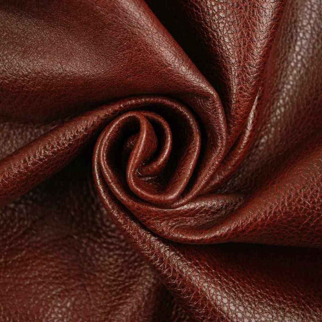 100% Genuine Burnished Red/brown Leather Full Cow Hide (160cm X 115cm ...