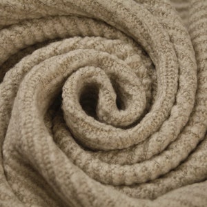 100% Wool Ribbed Grey Beige Fabric (remnant-125cmx100cm) Fashion ...