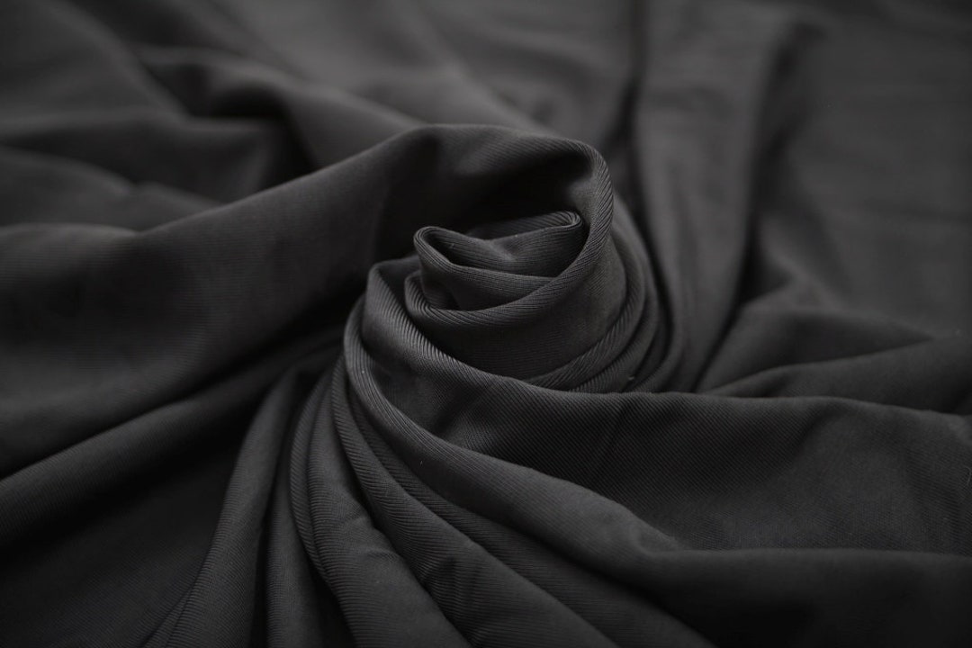 Black Polyamide Nylon Elastane Stretch Fabric Remnant (remnant ...