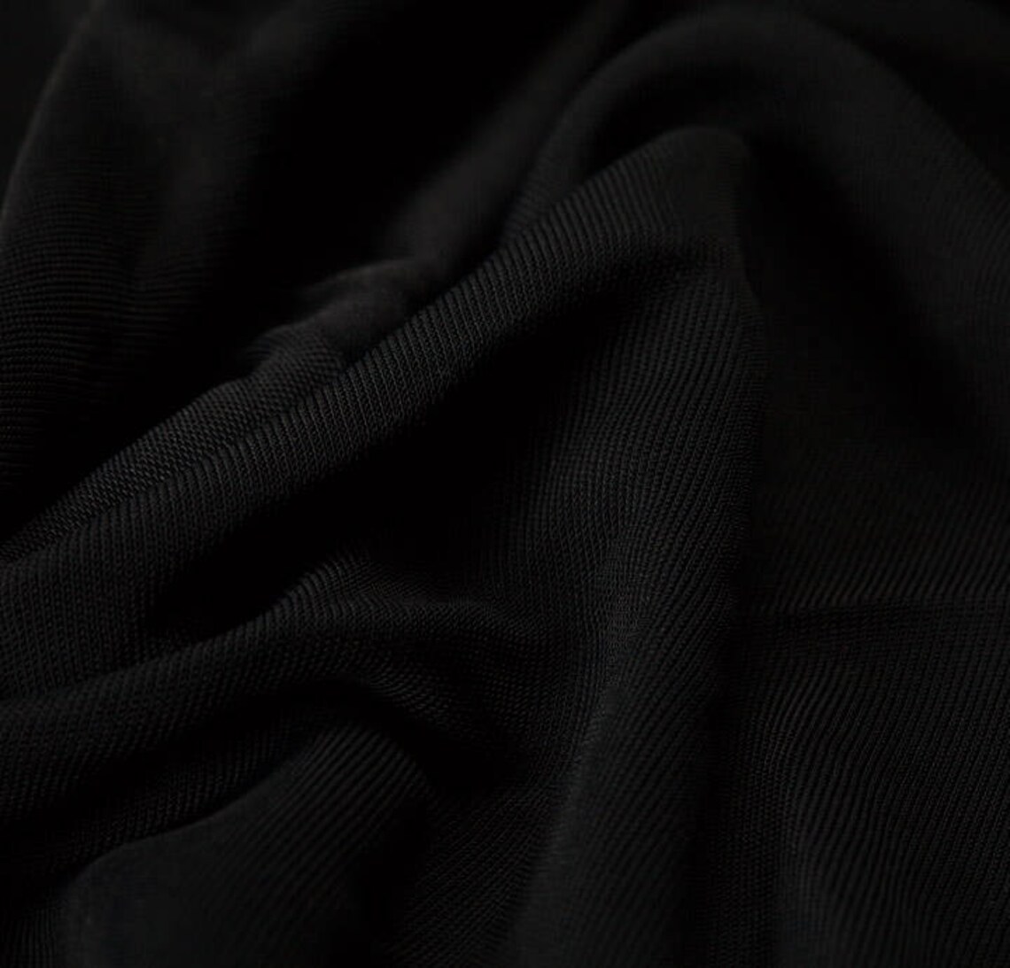 Premium Quality 100% Rayon Interlock Black Soft Material Fashion ...