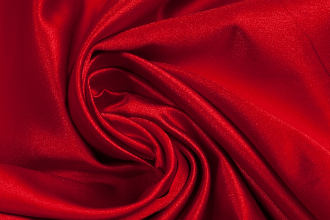 Duchess Satin Fabric Ruby Red Matt Silk Material Bridal Fashion ...