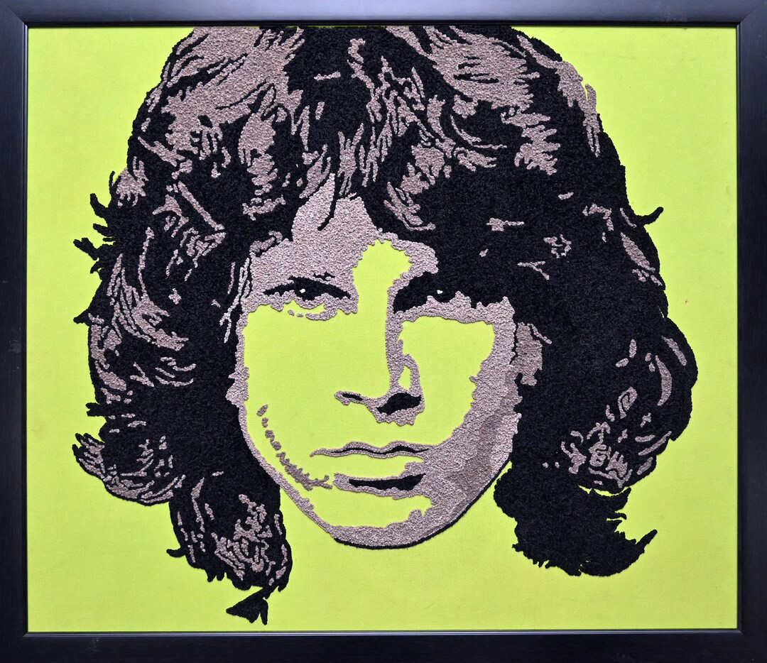 Vintage Embroidered Artwork of Jim Morrison, Gallery Wall Art for Home ...
