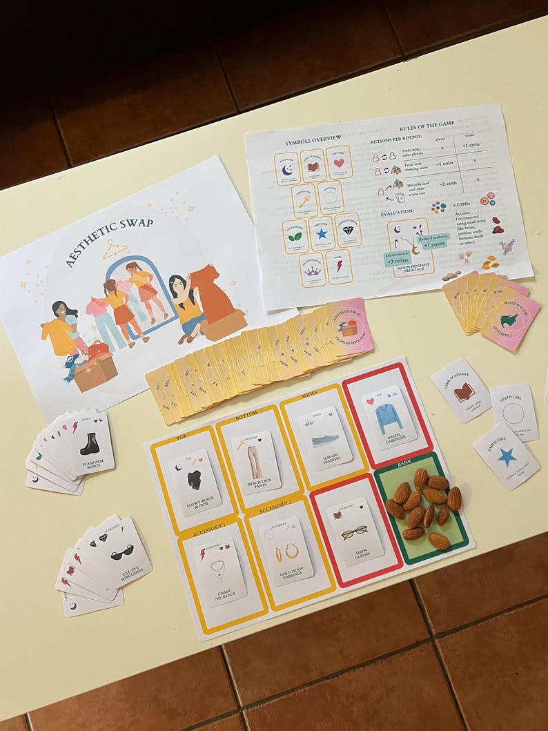 Aesthetic Swap | Fashion Role-play Card Game | Digital Download | Print ...