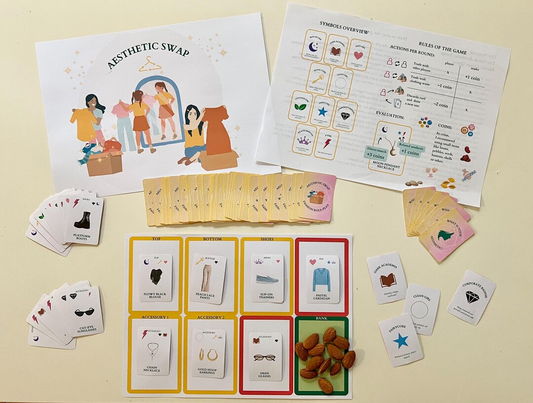 Aesthetic Swap | Fashion Role-play Card Game | Digital Download | Print ...
