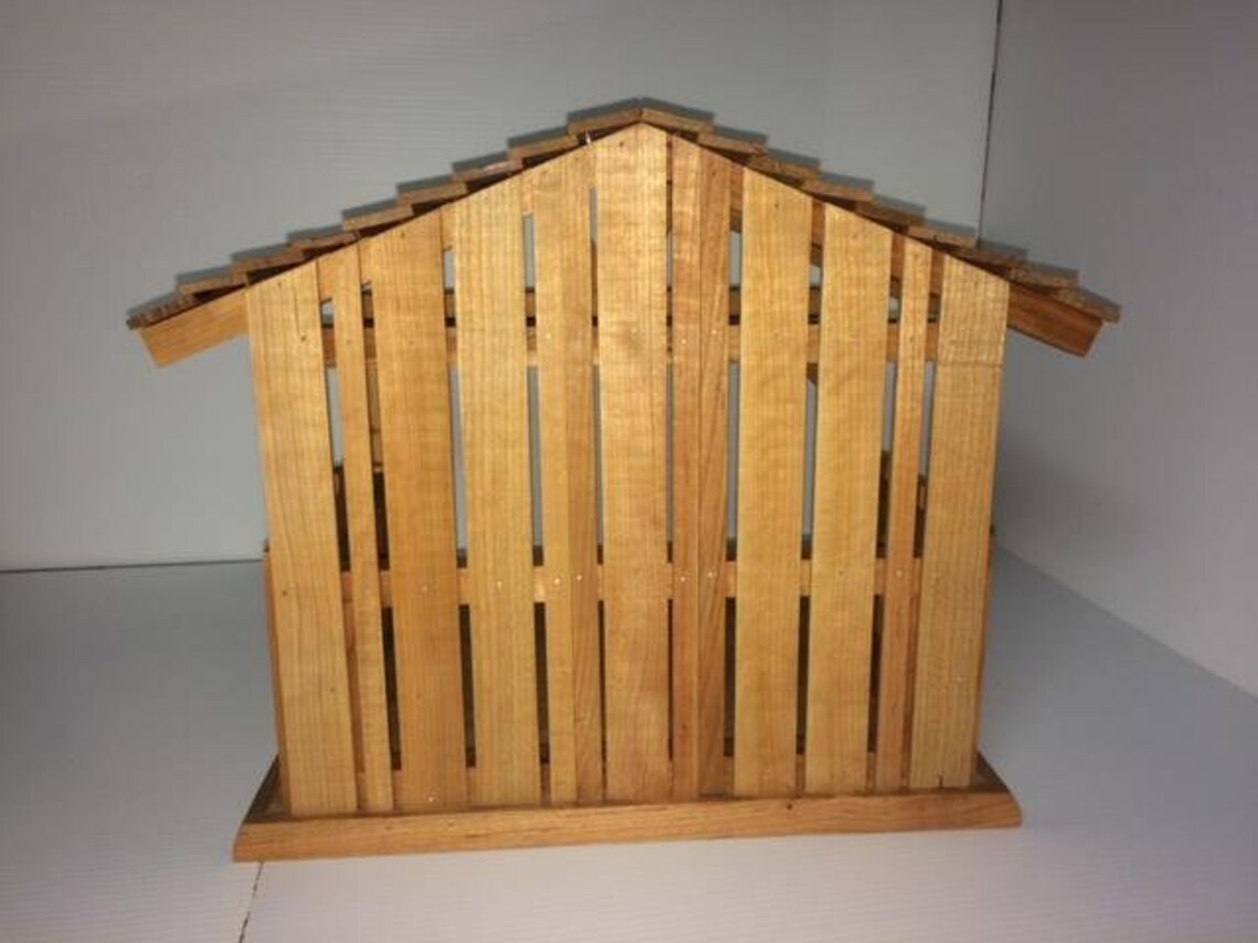 Cherry Wood Stable for Nativity Scene Handmade Stable - Etsy