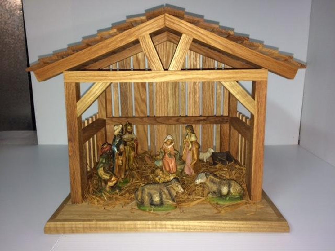 Oak Stable for Nativity Scene, Handmade Stable, Manger, Christmas - Etsy