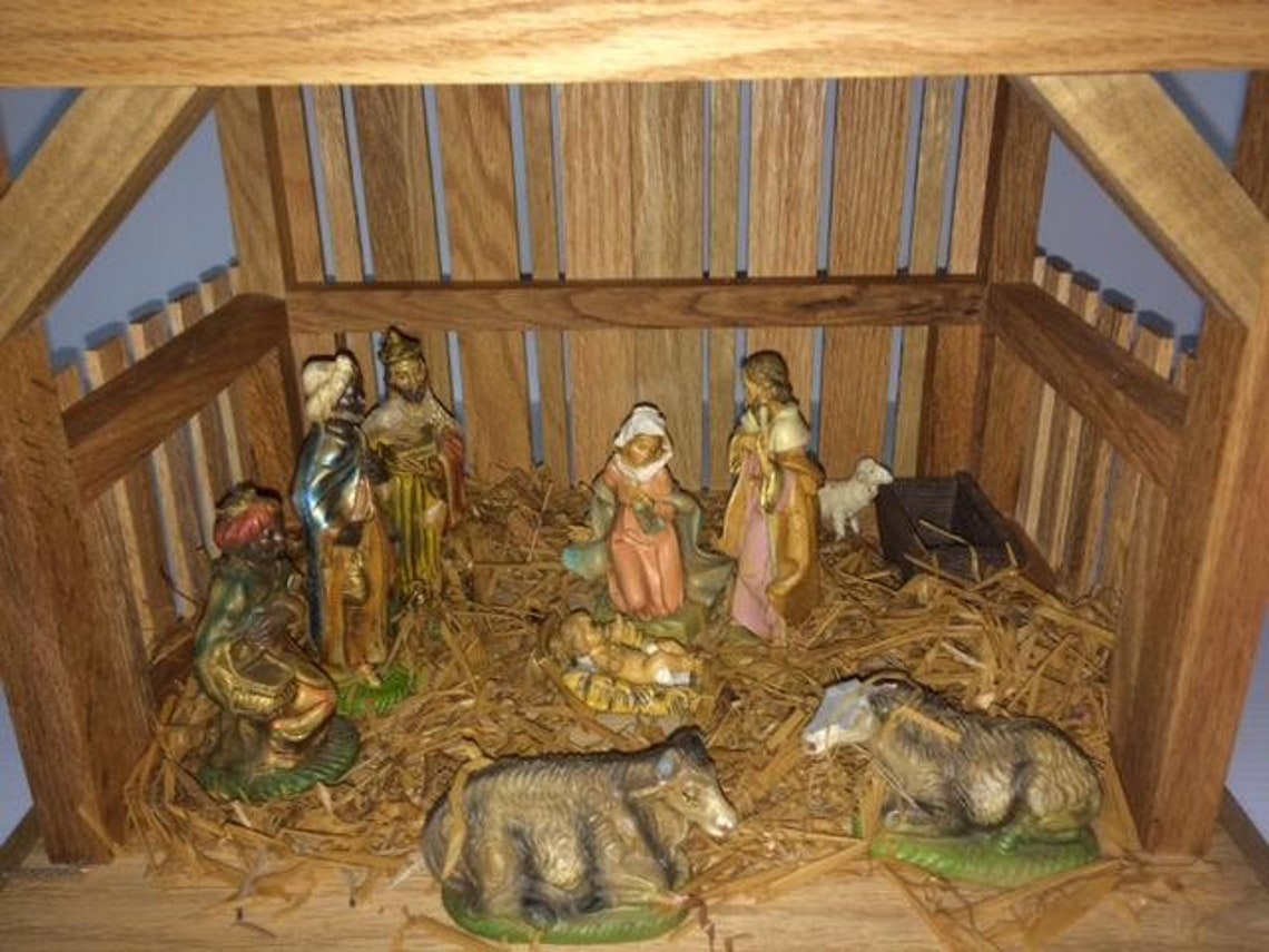 Oak Stable for Nativity Scene Handmade Stable Manger - Etsy