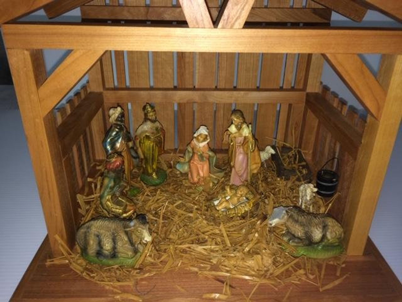 Cherry Wood Stable for Nativity Scene Handmade Stable - Etsy
