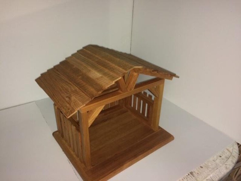 Cherry Nativity Stable With Remote Controlled Lighting, Handmade Stable ...