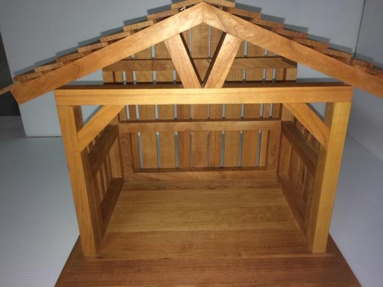 Cherry Wood Stable for Nativity Scene Handmade Stable - Etsy