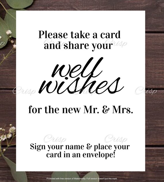 Party Supplies Editable 8x10 Sign 3.5x5 Card #094-07S Advice & Wishes ...