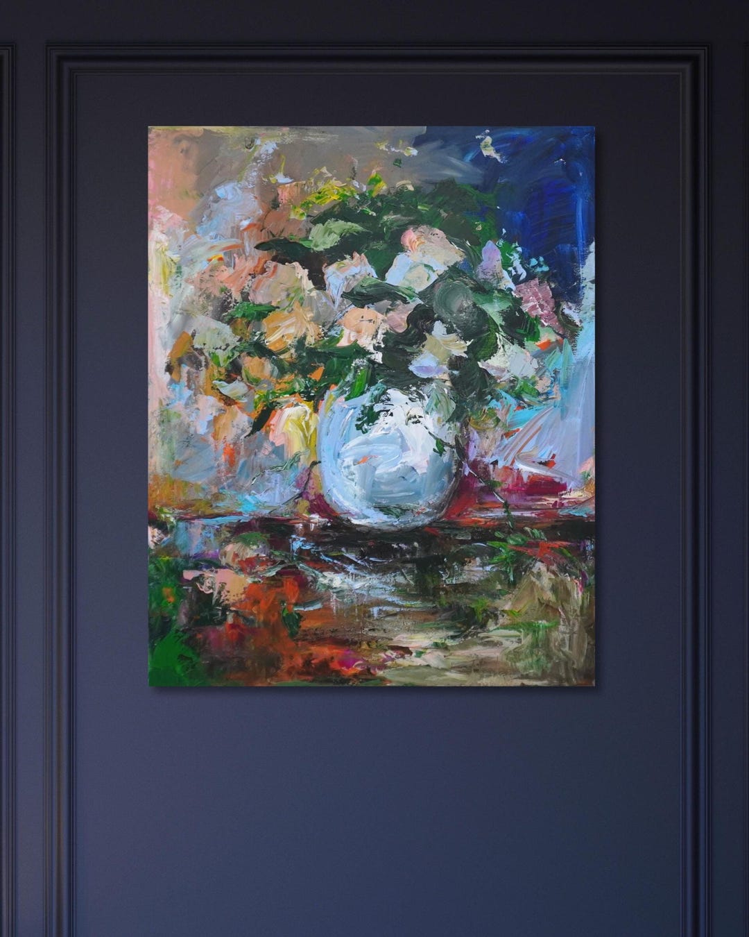 EVERLASTING Acrylic Painting Flowers 100 X 80 Cm Original Art Abstract ...