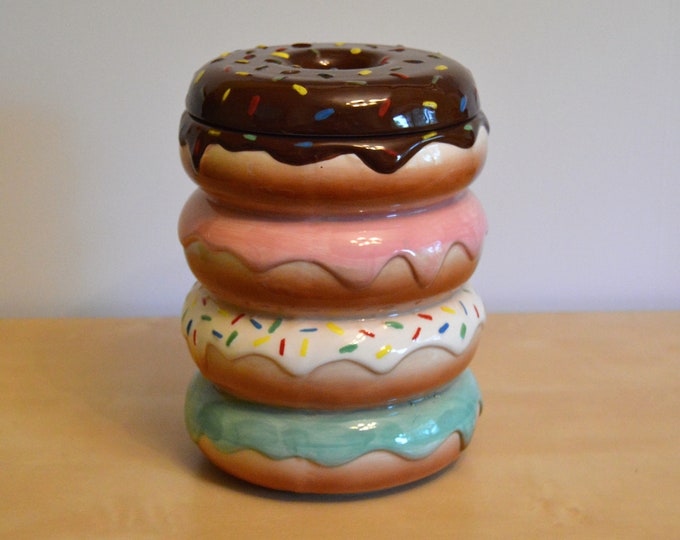 Doughnut Stack 9" Cookie Jar, 4 Frosted Sprinkles Jimmies, World Market ...