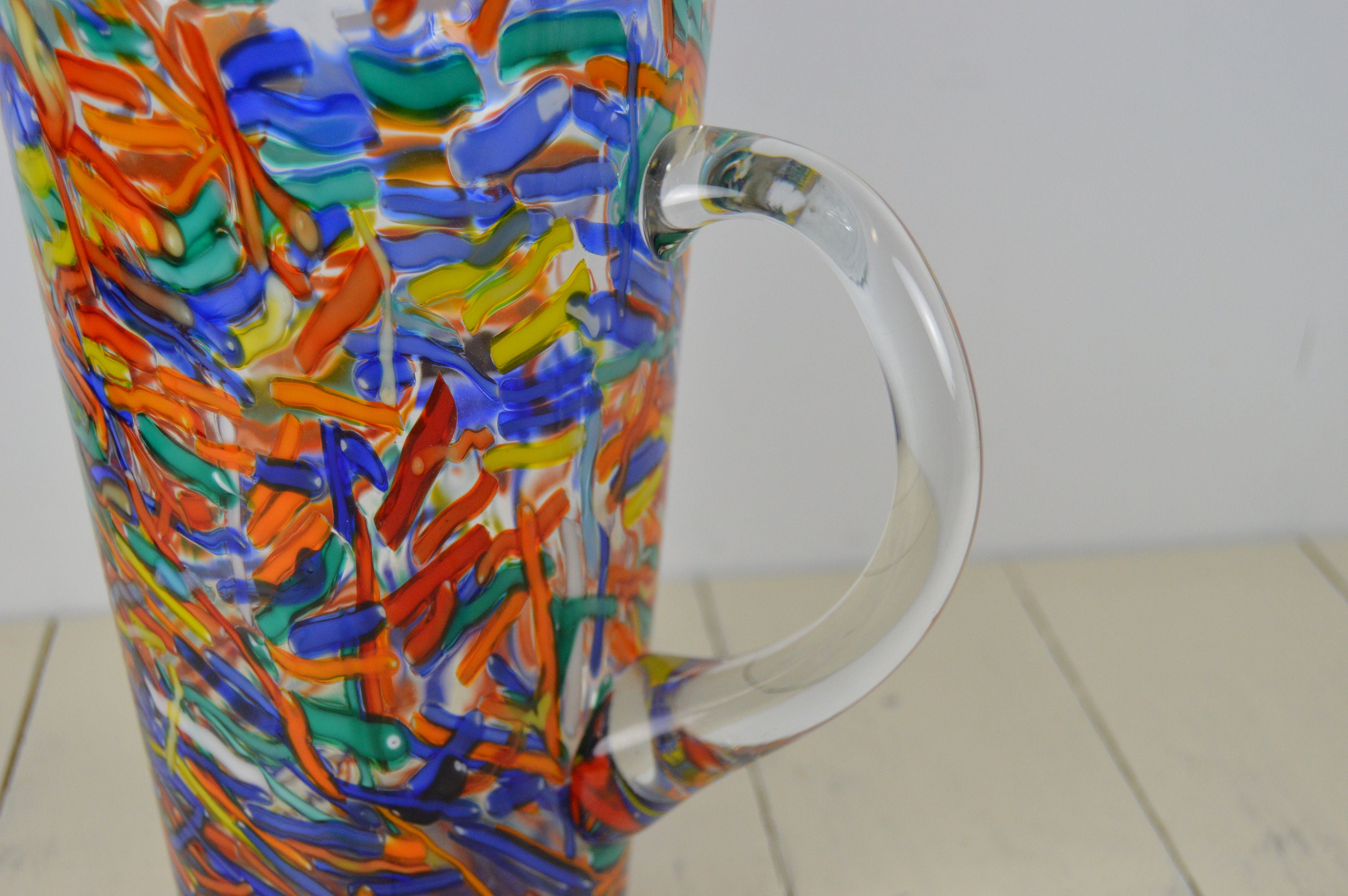 Applied Glass CONFETTI Tall Pitcher 52 oz 9 7/8 Pier | Etsy