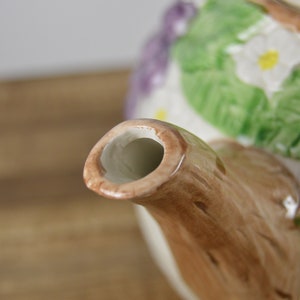 Fitz & Floyd FRUIT FAIR 5 Cup Teapot, White Basketweave, Branch Handle ...